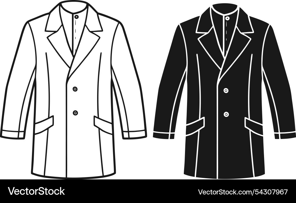 Man overcoat art technical fashion design Vector Image