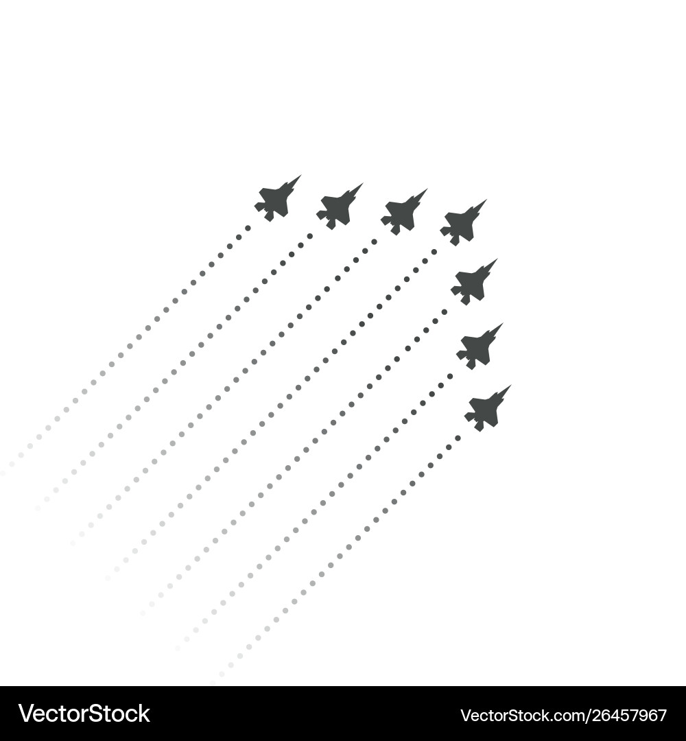 Military aviation fighters fly up wedge shape Vector Image