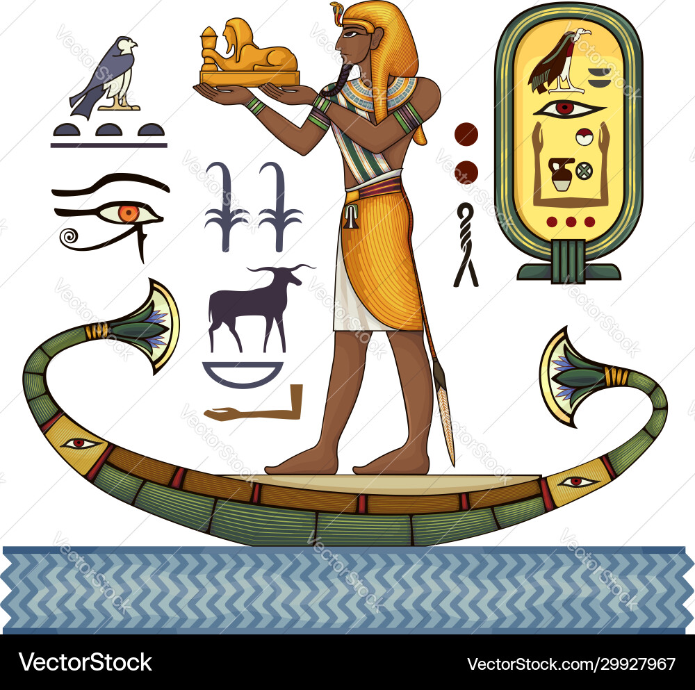 Pharaoh egyptian ancient symbol Royalty Free Vector Image