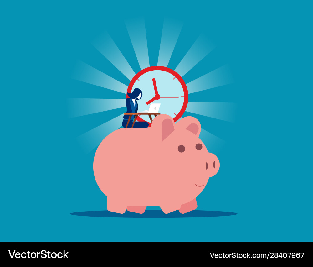 Time is money concept business Royalty Free Vector Image