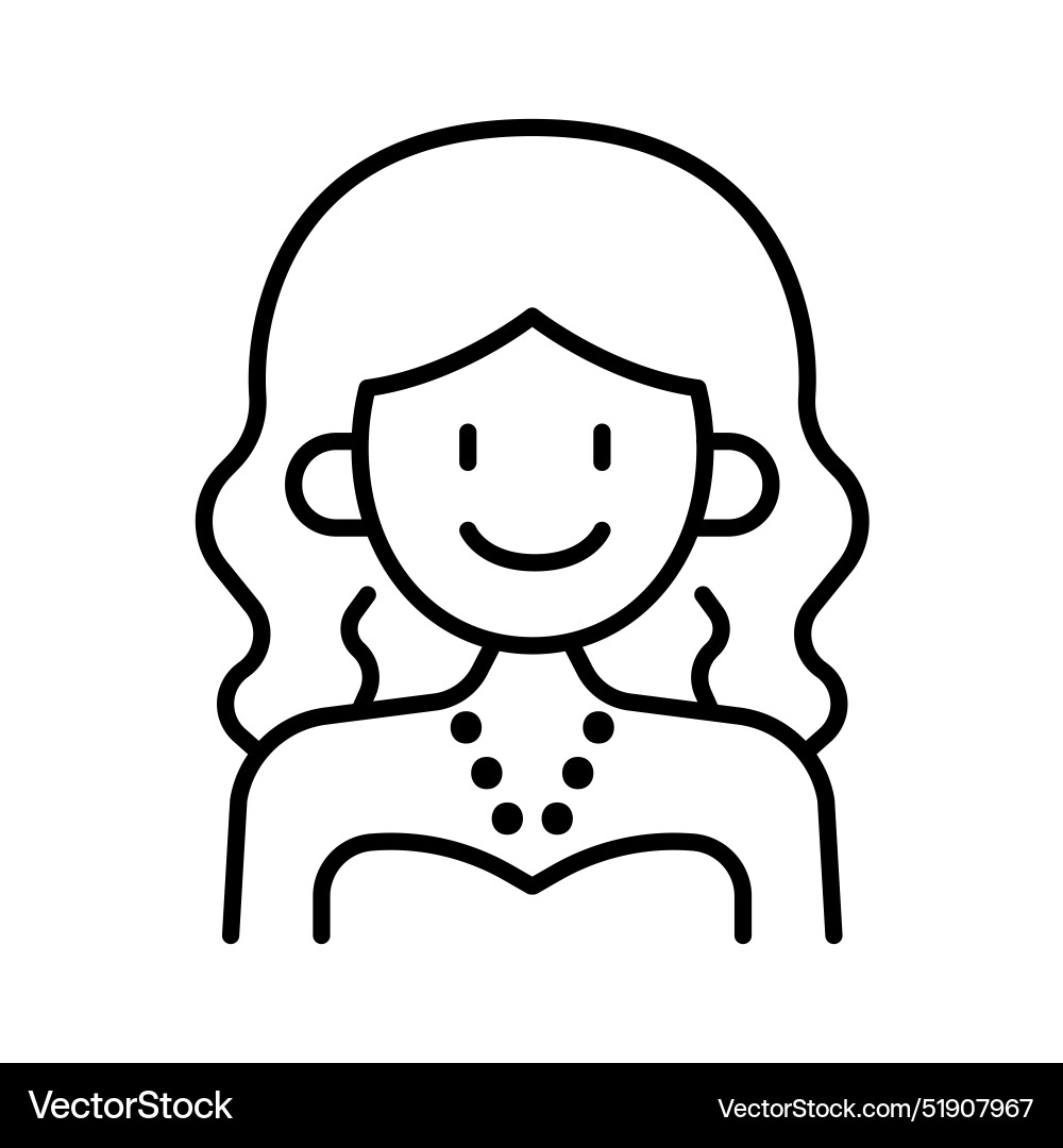 Woman icon in thin line style graphic design Vector Image