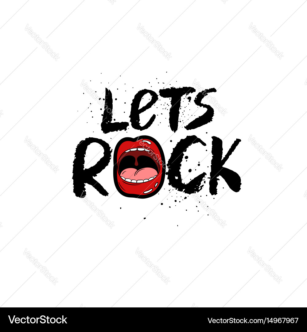 Yelling Rock Lettering Royalty Free Vector Image