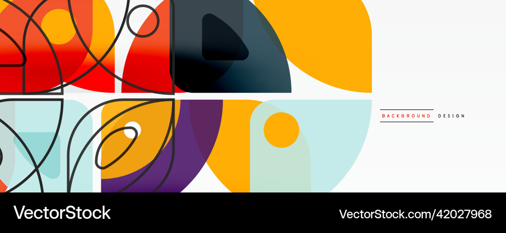 Colorful minimal geometric abstract background Vector Image