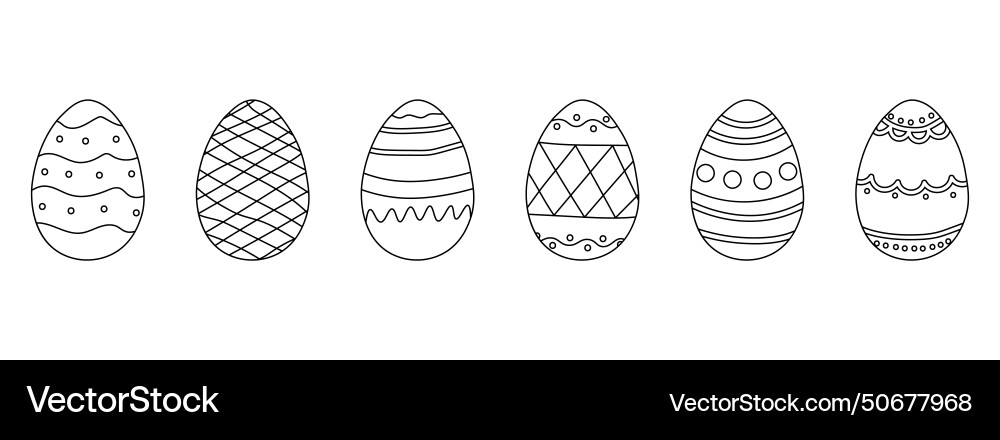 Doodle style easter eggs collection perfect Vector Image