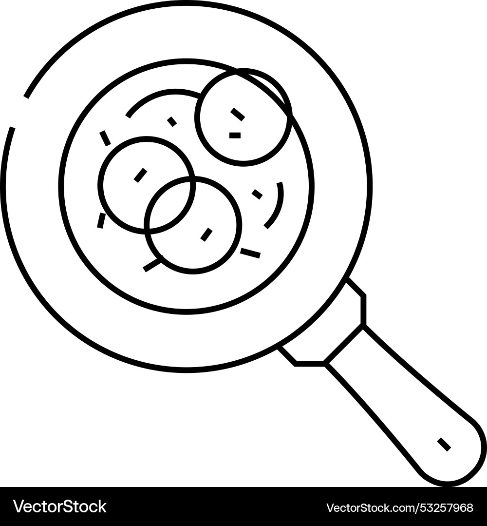 Fried onion line icon Royalty Free Vector Image