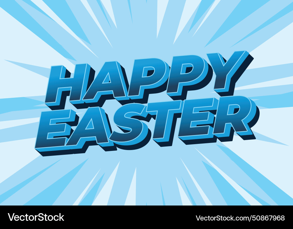 Happy easter text effect design in eye catching Vector Image