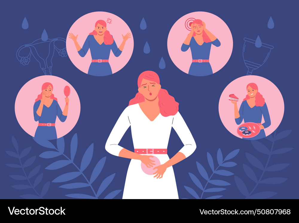Menstruation flat background Royalty Free Vector Image