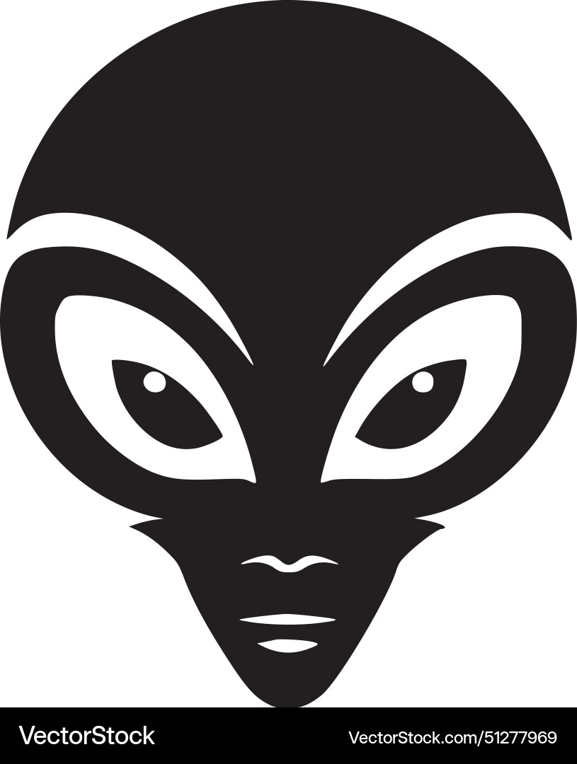 Alien - black and white isolated icon Royalty Free Vector