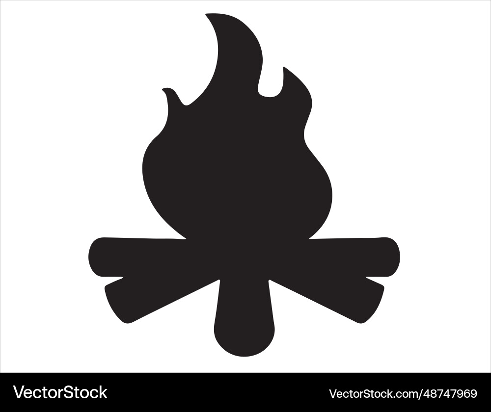 Campfire silhouette art Royalty Free Vector Image