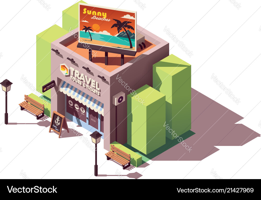 Isometric travel agency Royalty Free Vector Image