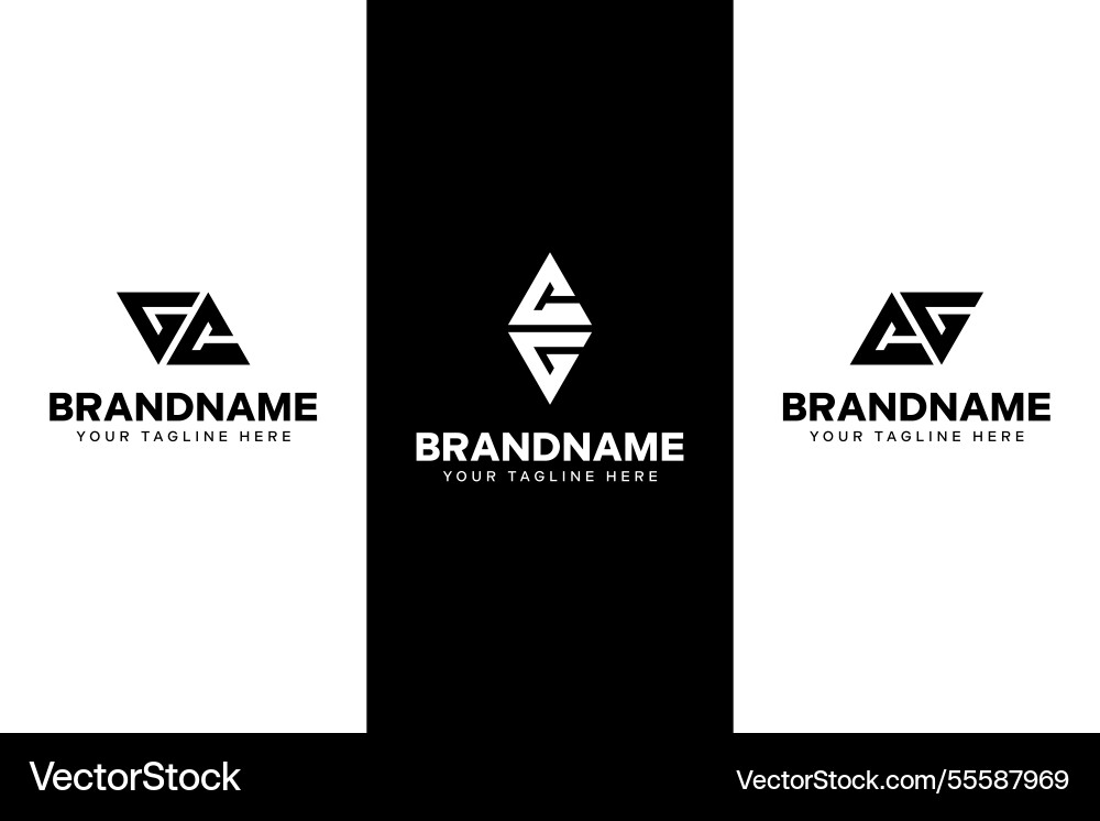 Letters gc and cg triangle logo suitable for any Vector Image
