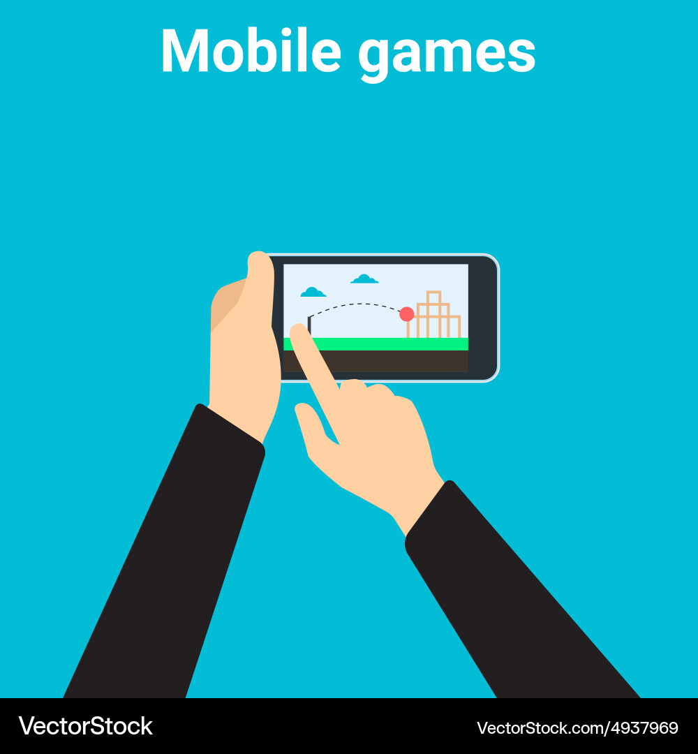 Mobile gaming Royalty Free Vector Image - VectorStock