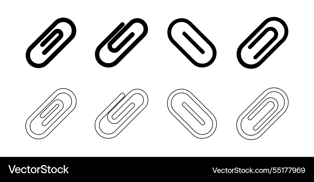 Paperclip icons set Royalty Free Vector Image - VectorStock