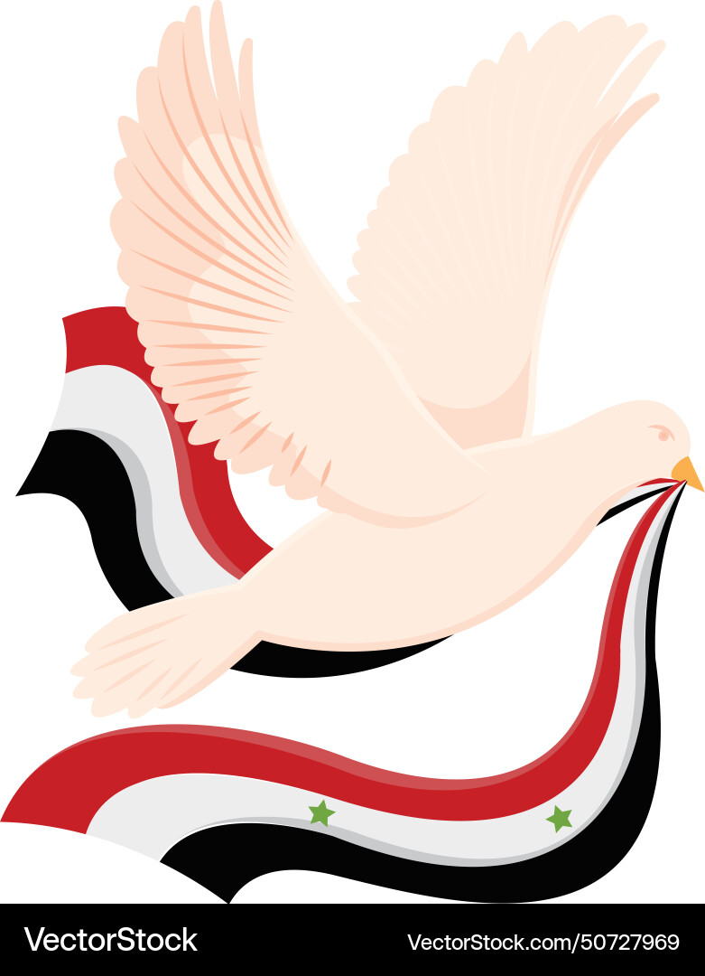 Peace dove character with flag Royalty Free Vector Image
