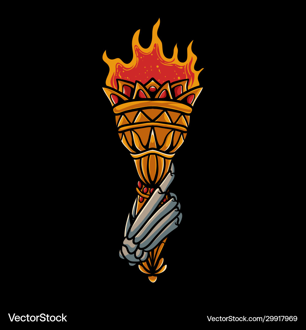 Hand with Flaming Torch Vector Images (over 1,100)