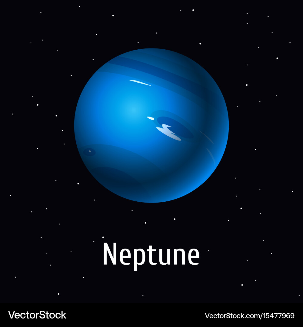 Solar system object neptune Royalty Free Vector Image