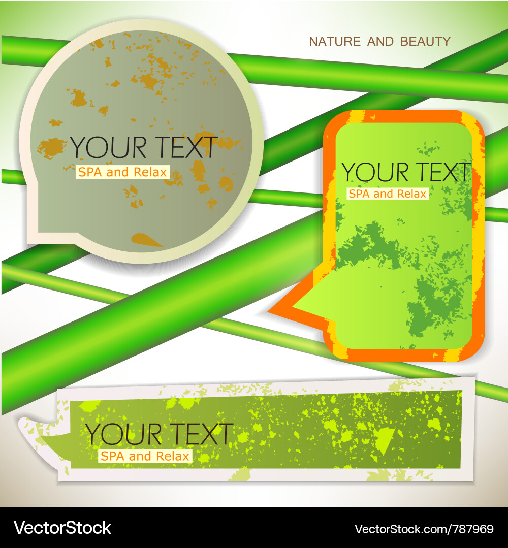 Speech Bubbles Natural Green Background Royalty Free Vector