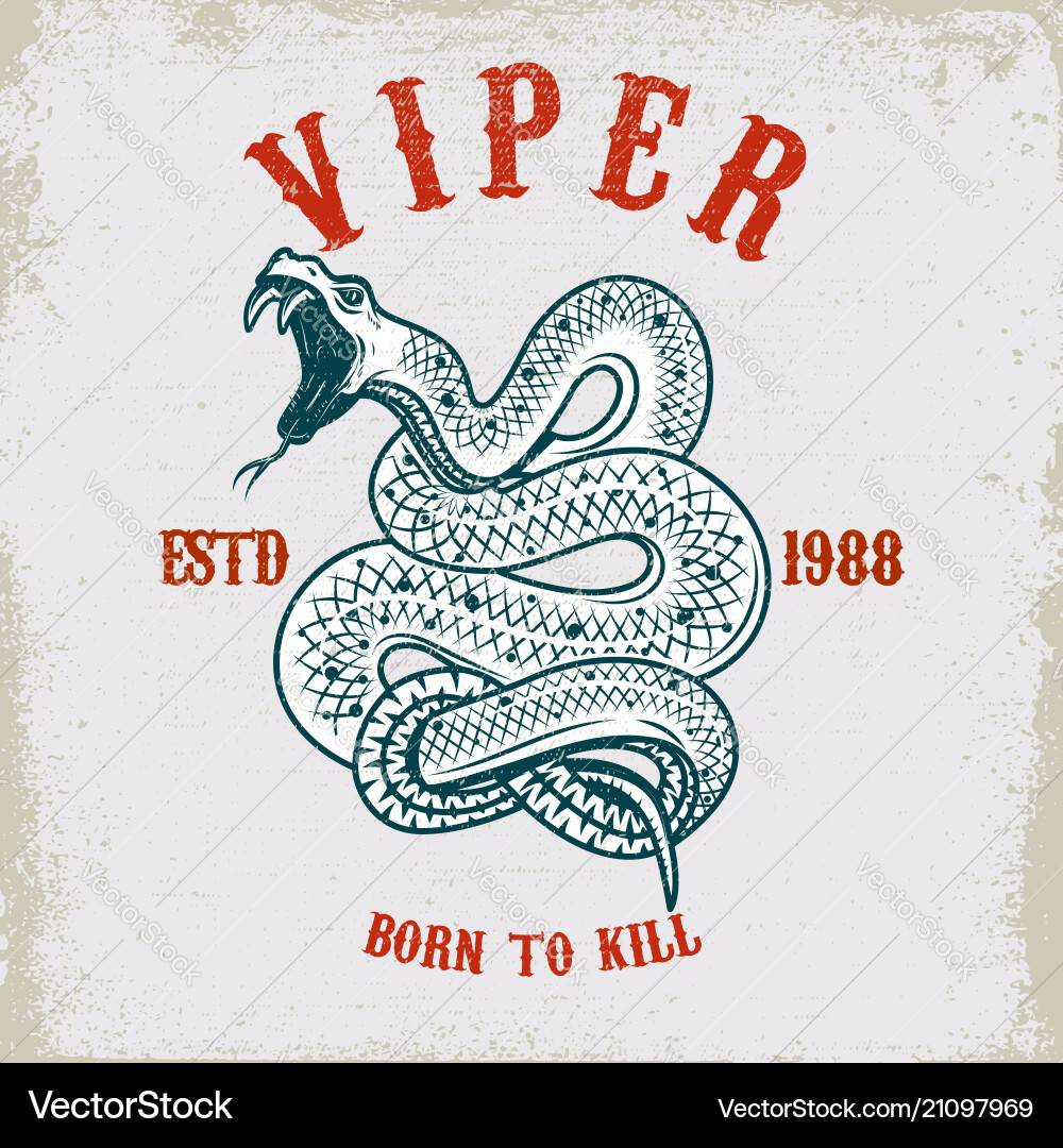 Viper Snake Grunge Element Royalty Free Vector Image