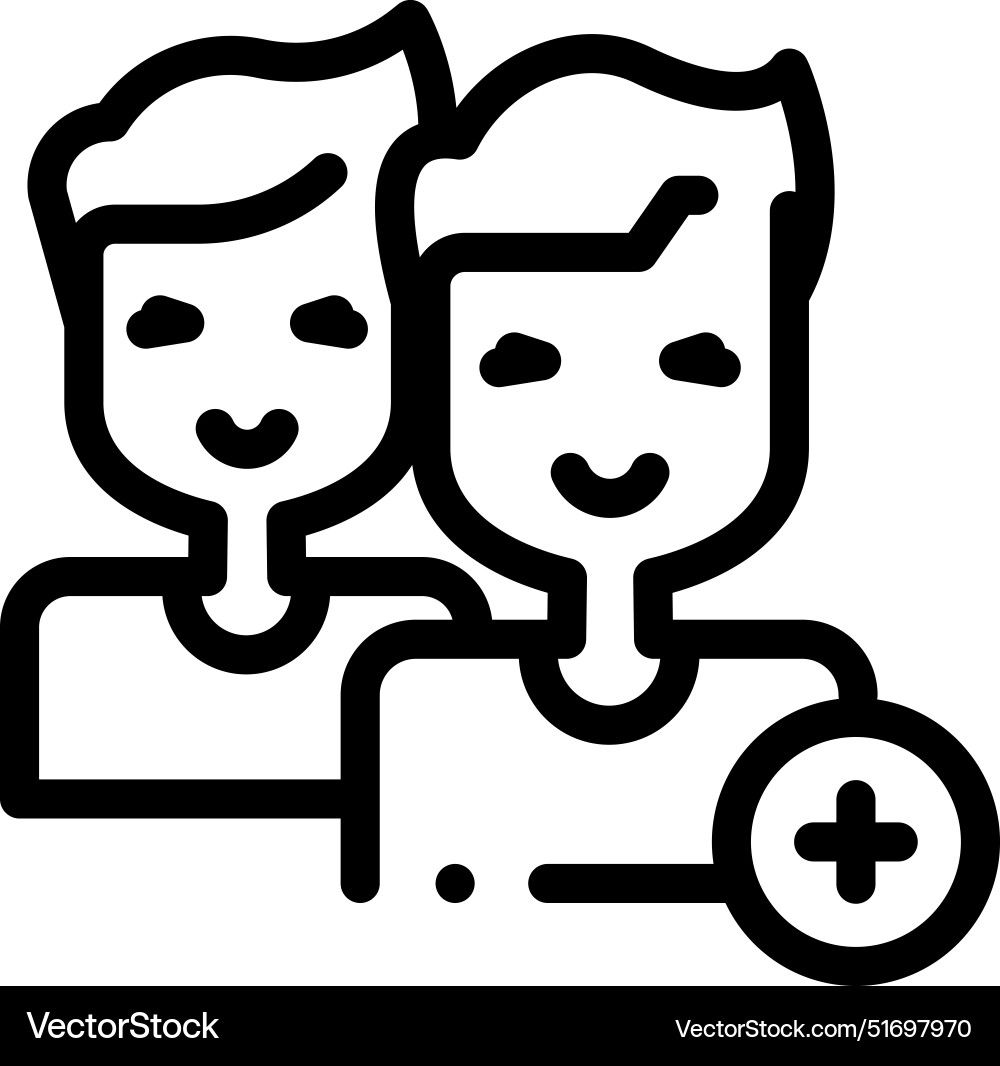 Boys icon thin linear style design isolated Vector Image