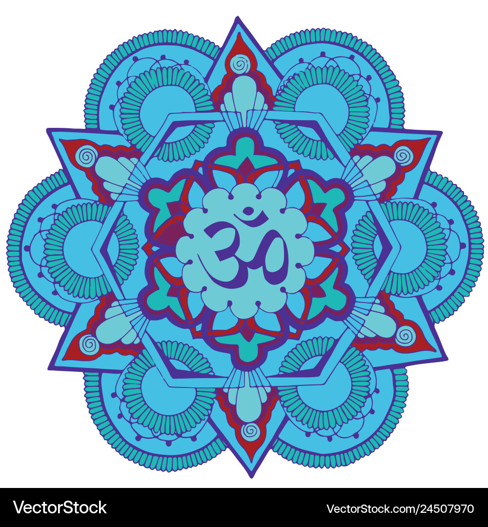 Circle with om sign Royalty Free Vector Image - VectorStock