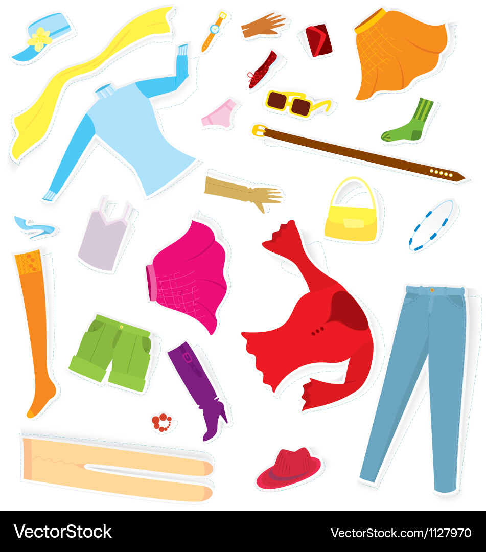 Clothes sticker set Royalty Free Vector Image - VectorStock