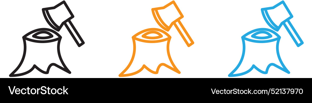 Destruction of forests logo set collection Vector Image