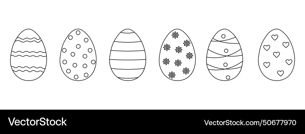 Doodle style easter eggs collection perfect Vector Image