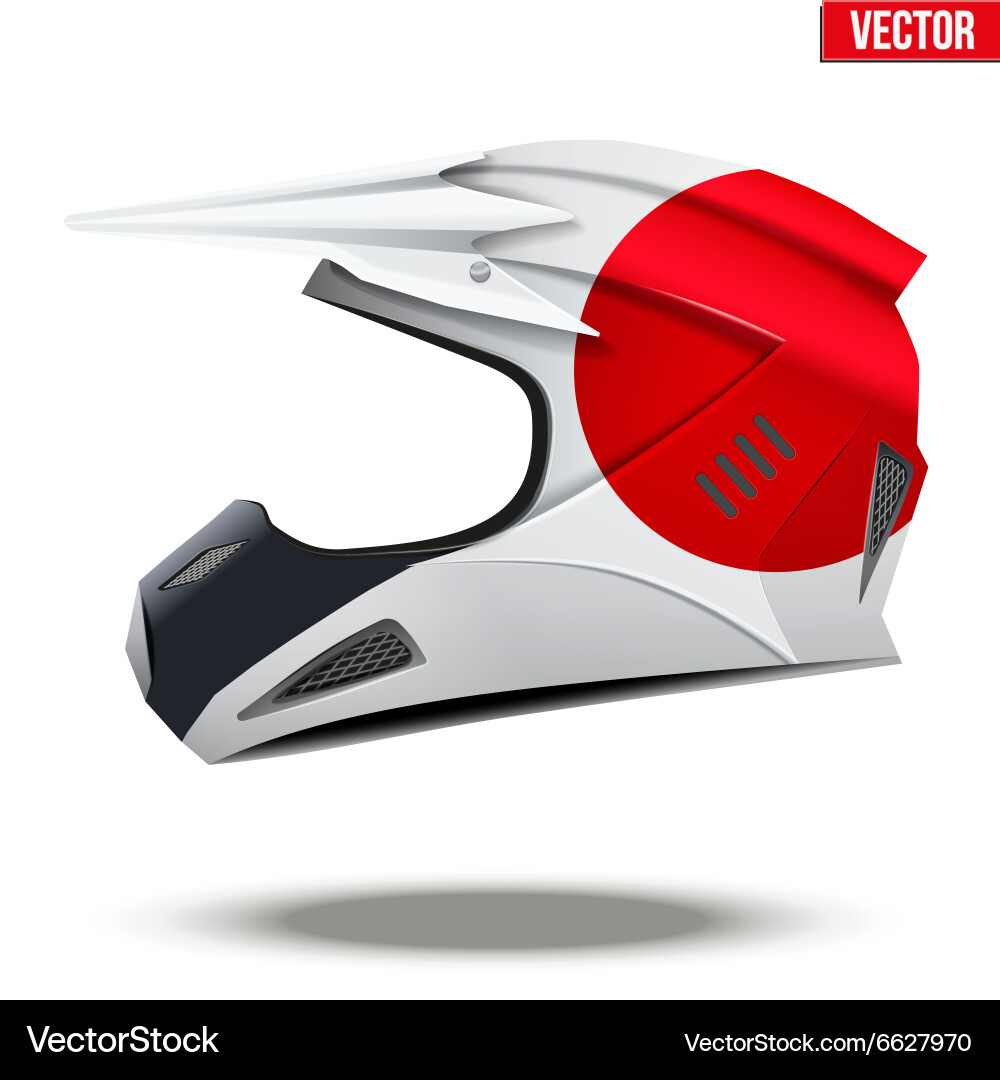 Japan flag on motorcycle helmets Royalty Free Vector Image