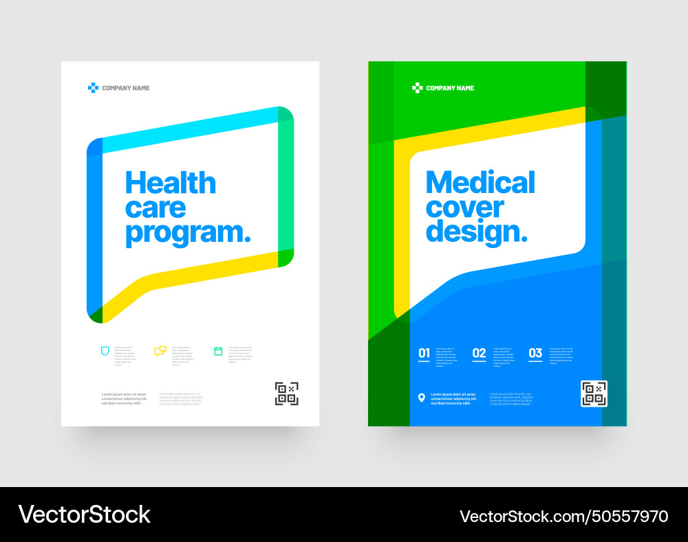 Medical program cover design with message Vector Image