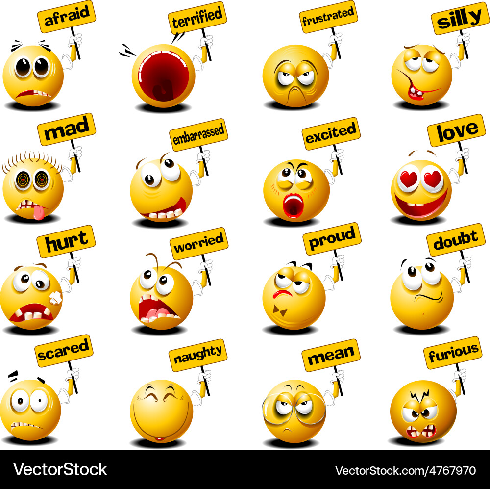Set of emoticons Royalty Free Vector Image - VectorStock
