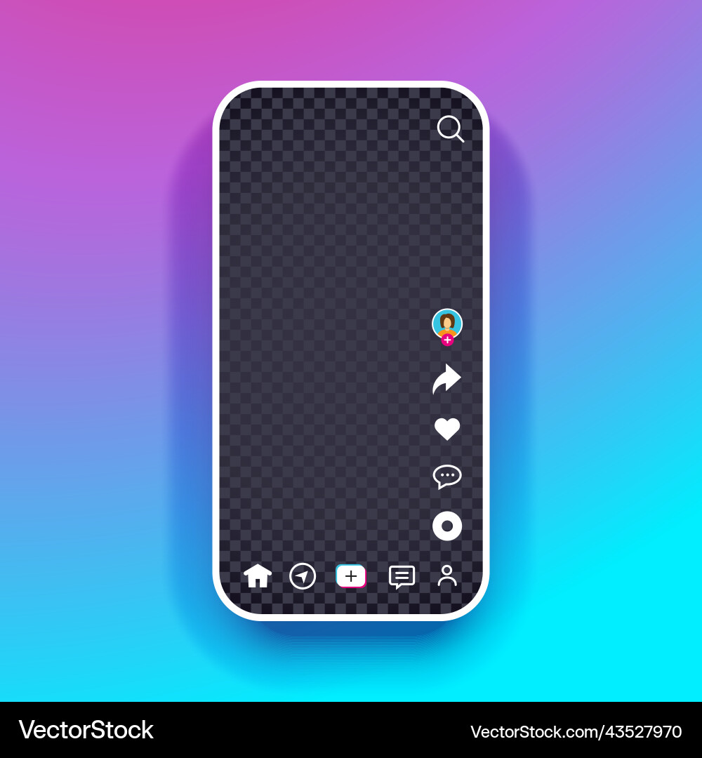 Social media tiktok interface phone screen ui Vector Image