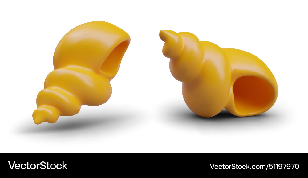 Underwater twisted shell in different positions Vector Image