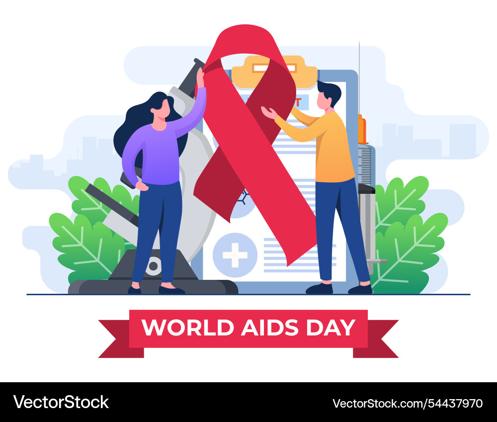 World aids day concept flat template medical Vector Image