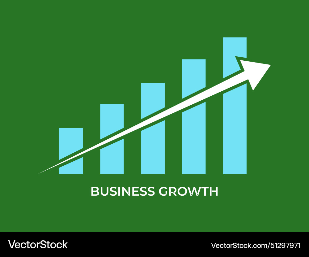 Business success growth chart Royalty Free Vector Image