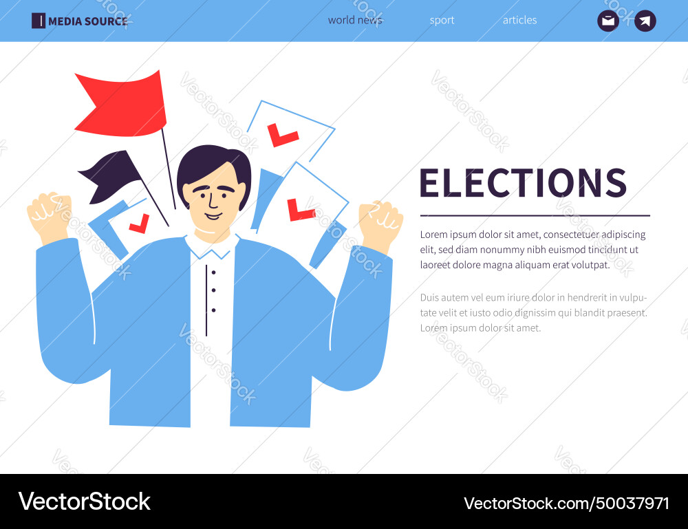 Elections and voting - colorful flat design style Vector Image