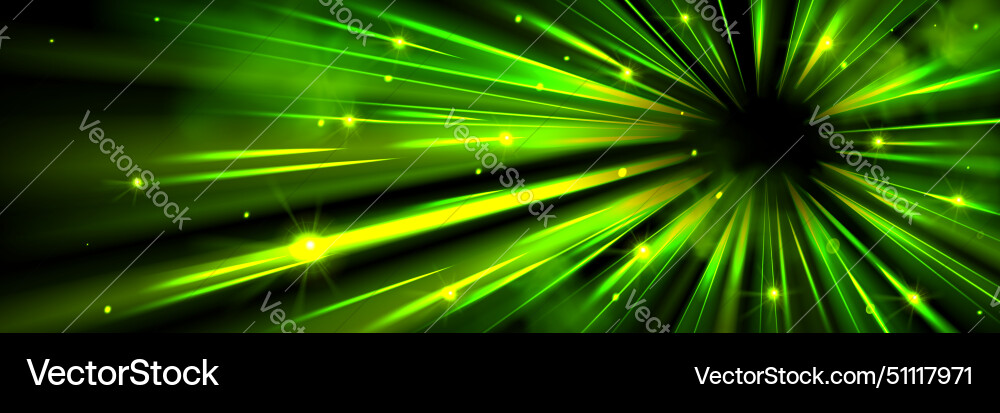 Green speed light effect burst from circle Vector Image