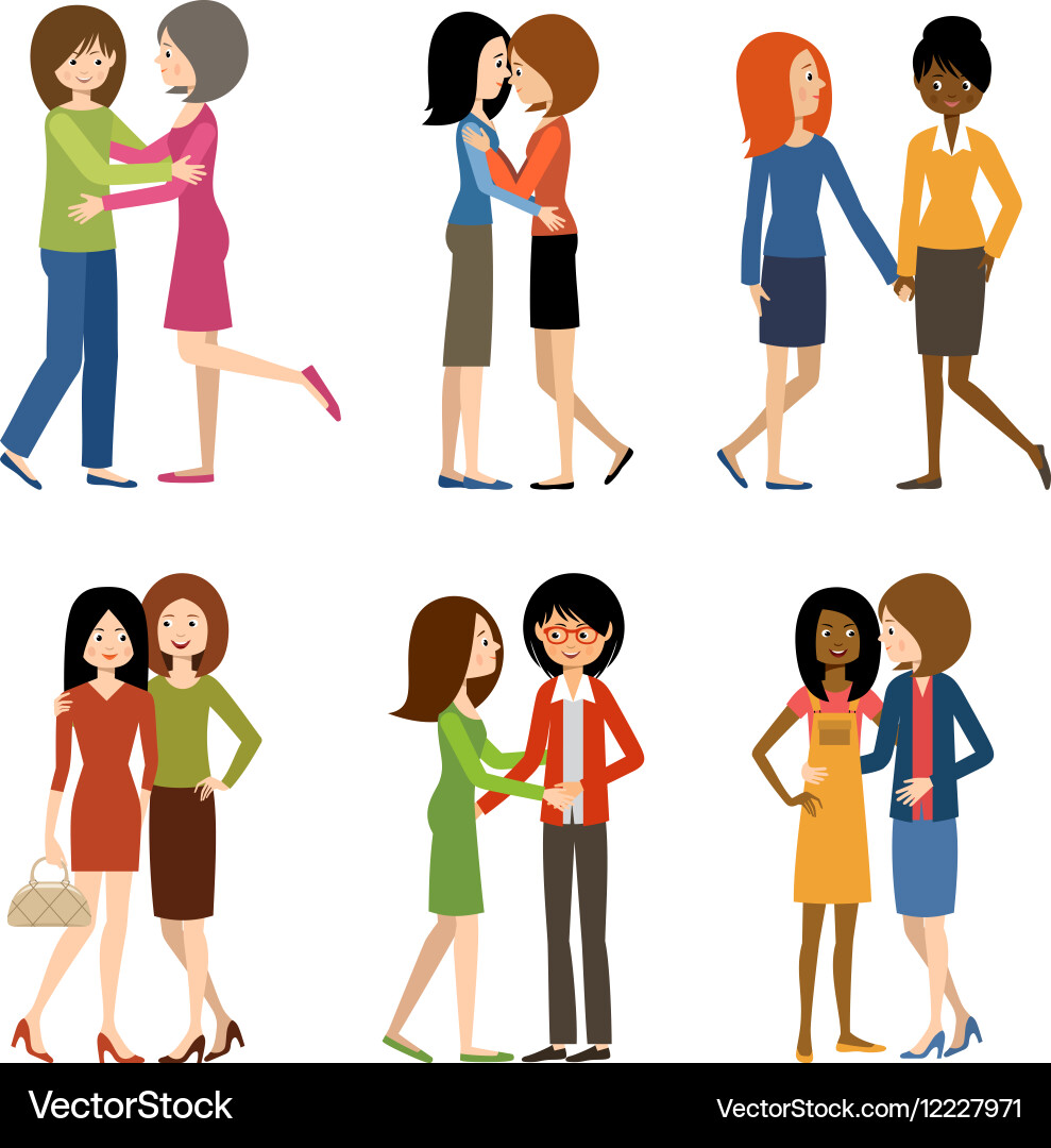 Lesbian couple Royalty Free Vector Image - VectorStock