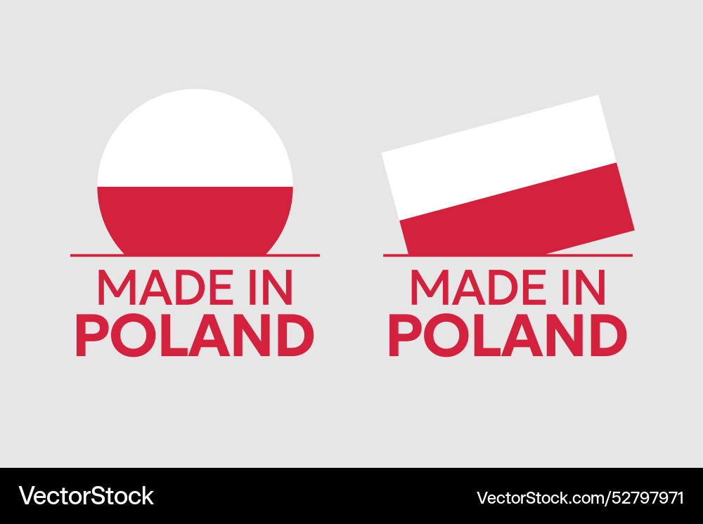 Made in poland labels set product Royalty Free Vector Image