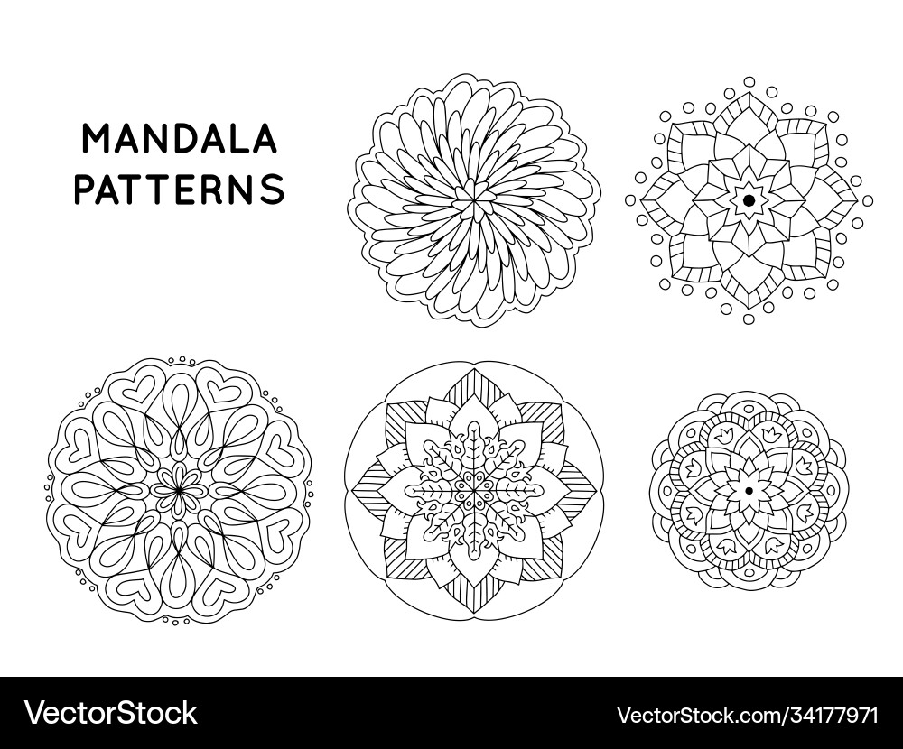 Mandalas patterns Royalty Free Vector Image - VectorStock