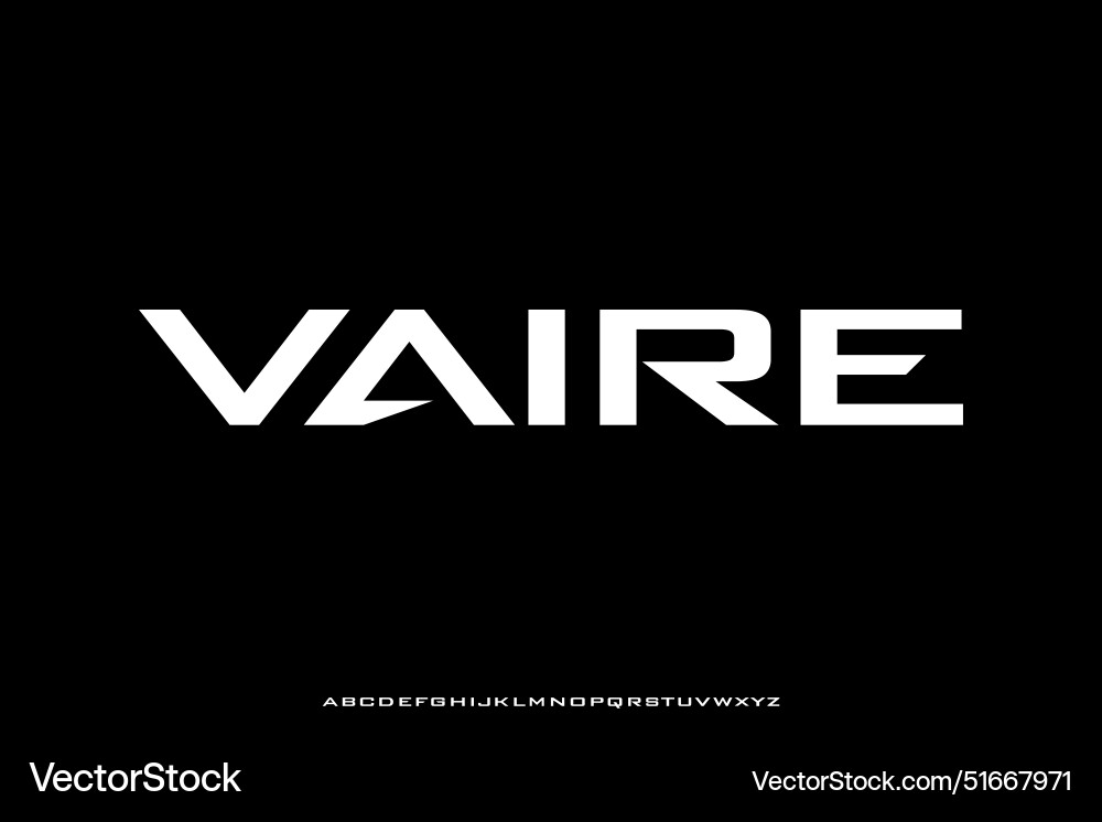 Modern strong alphabet display font futuristic Vector Image