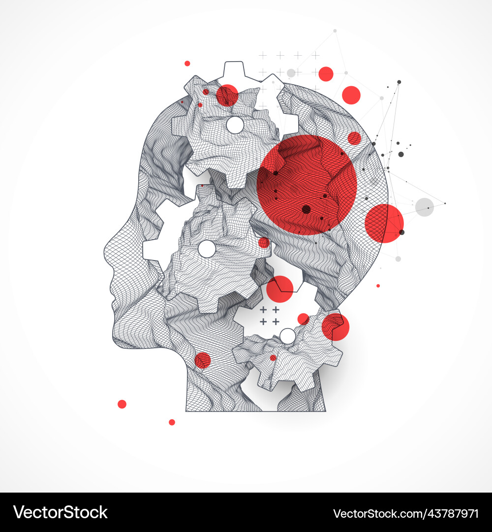 Topography in the contour human head is made Vector Image