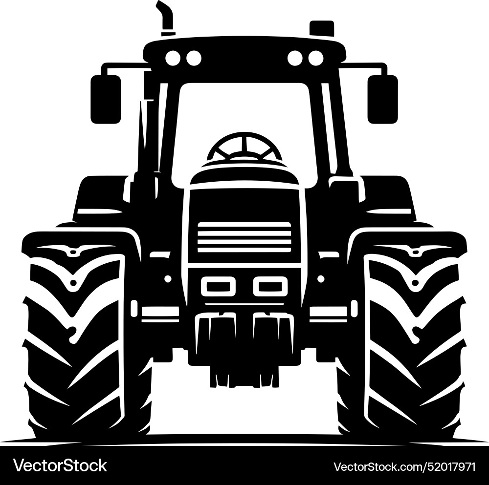 Tractor silhouette isolated on a white background Vector Image