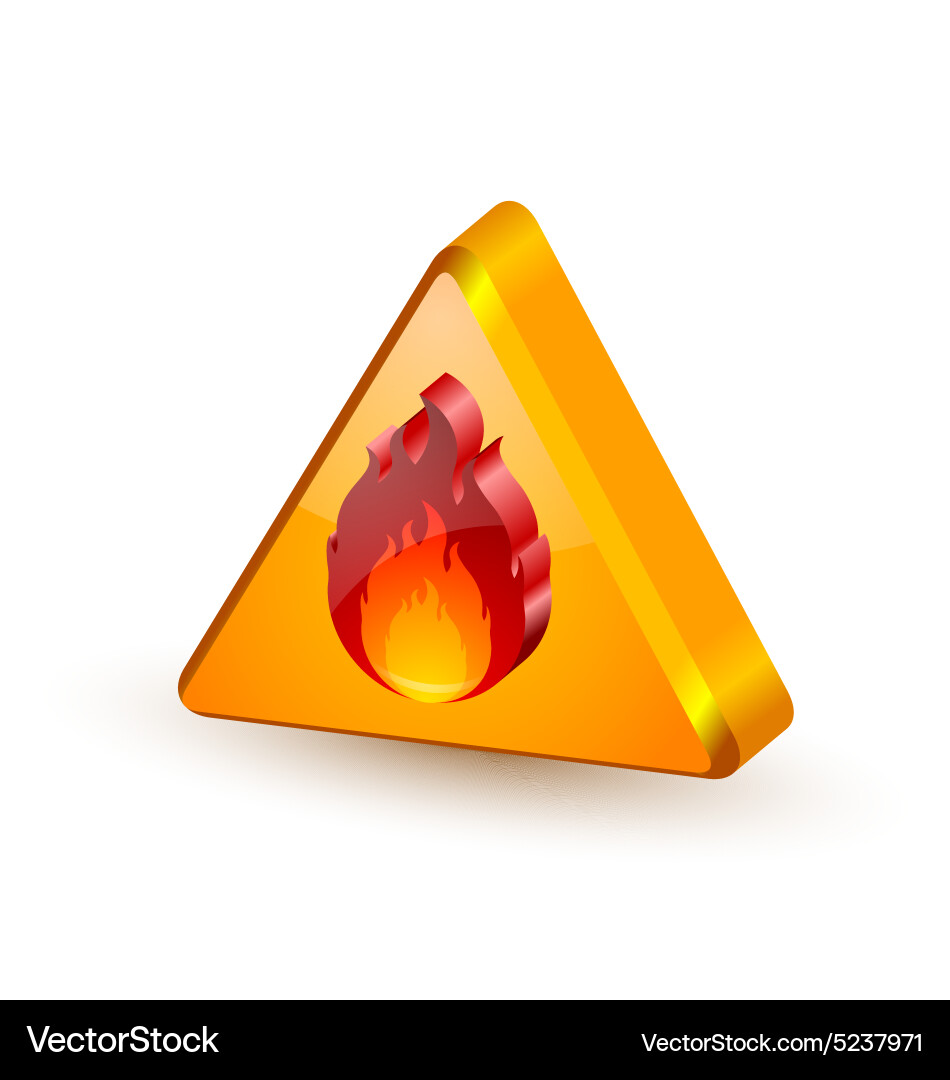 Warning fire icon Royalty Free Vector Image - VectorStock