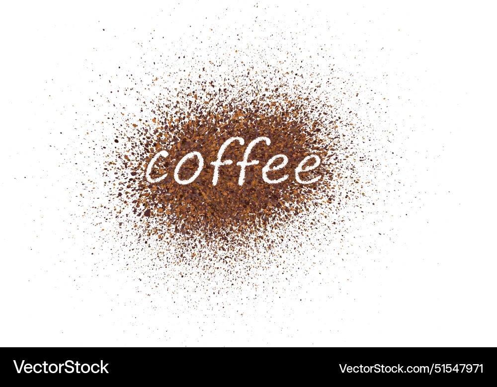 Word coffee is written with scattered powder Vector Image