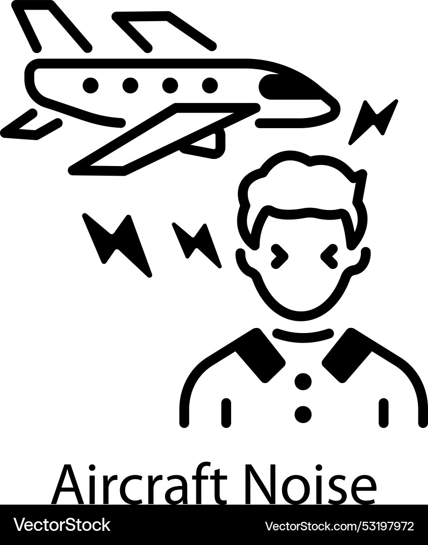 Aircraft noise Royalty Free Vector Image - VectorStock