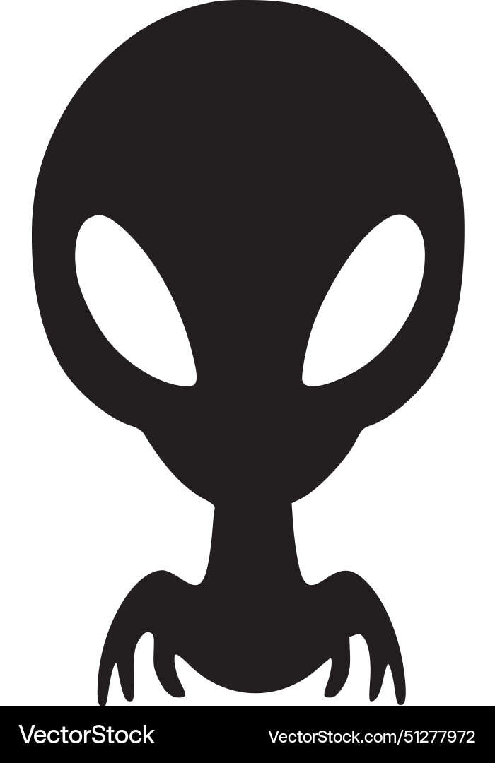 Alien - black and white Royalty Free Vector Image