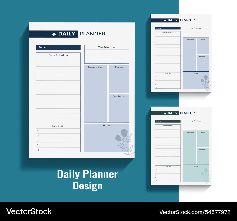 Daily planner professional design Royalty Free Vector Image
