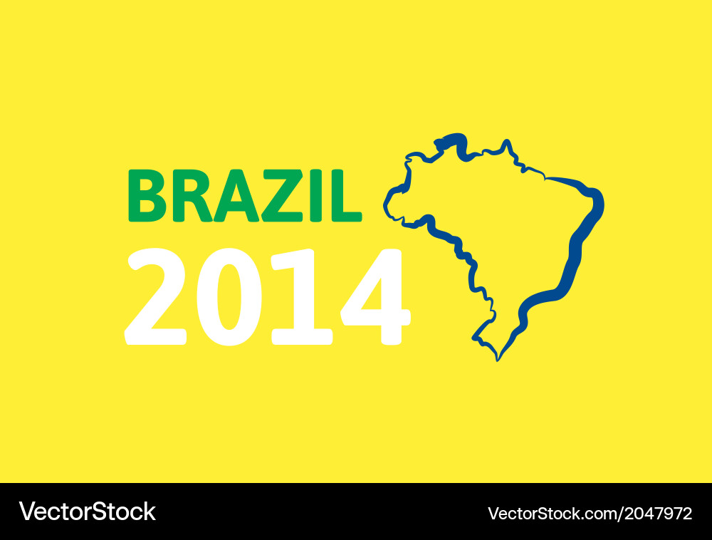 Flat simple brazil map Royalty Free Vector Image