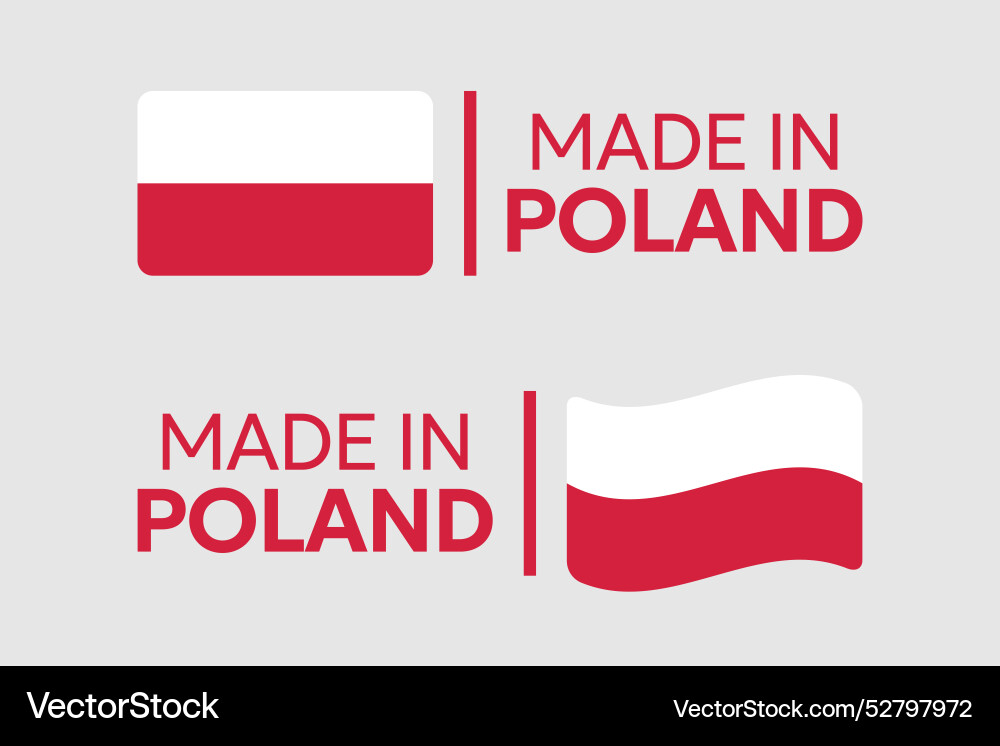 Made in poland labels set product Royalty Free Vector Image