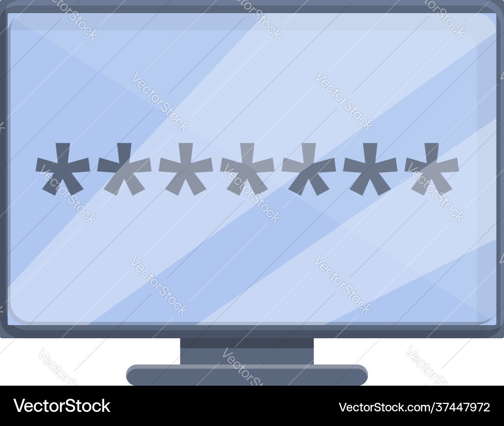 Monitor cipher icon cartoon style Royalty Free Vector Image